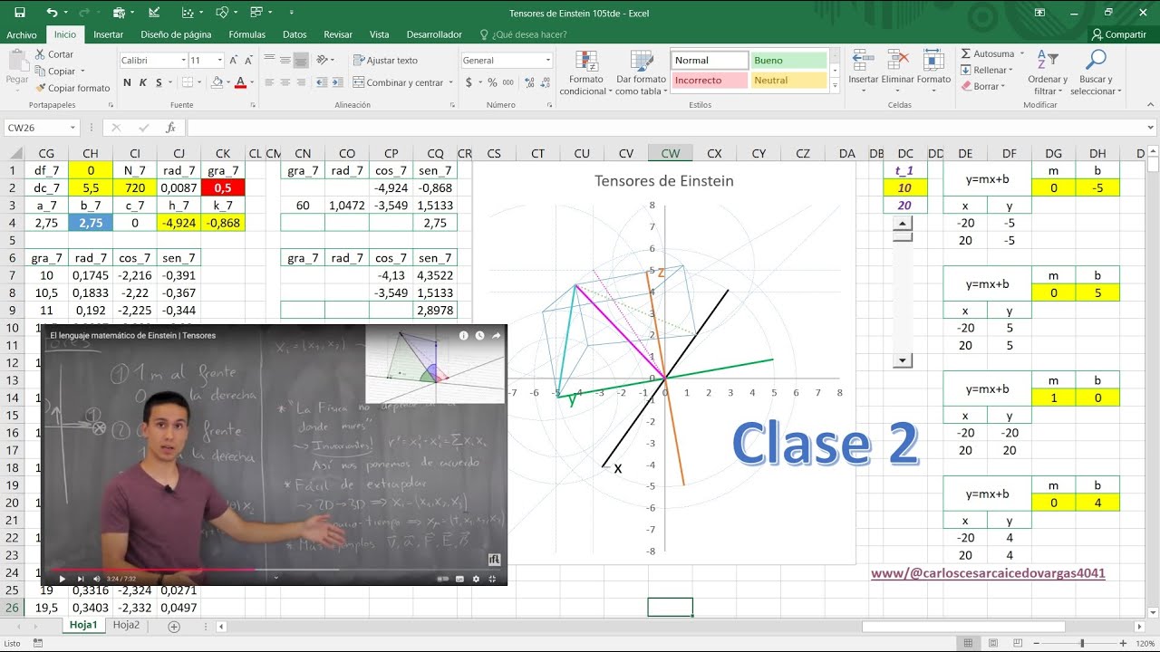 Tensores de Einstein en Excel - Clase 2 - YouTube