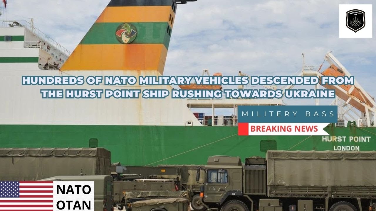 Hundreds of NATO military vehicles descended from the Hurst Point ship ...