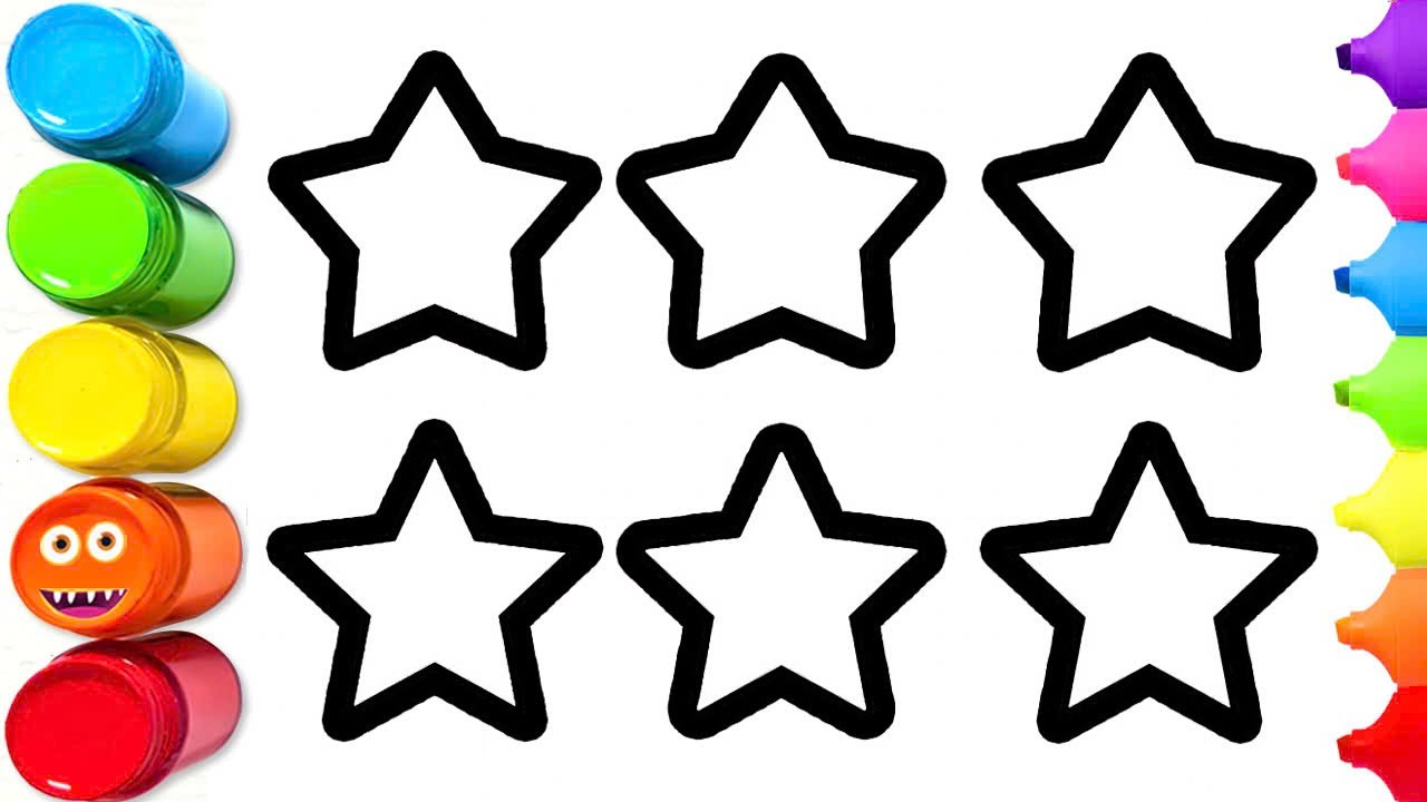 How To Draw Six Colorful Star | Easy Step By Step Tutorial - YouTube
