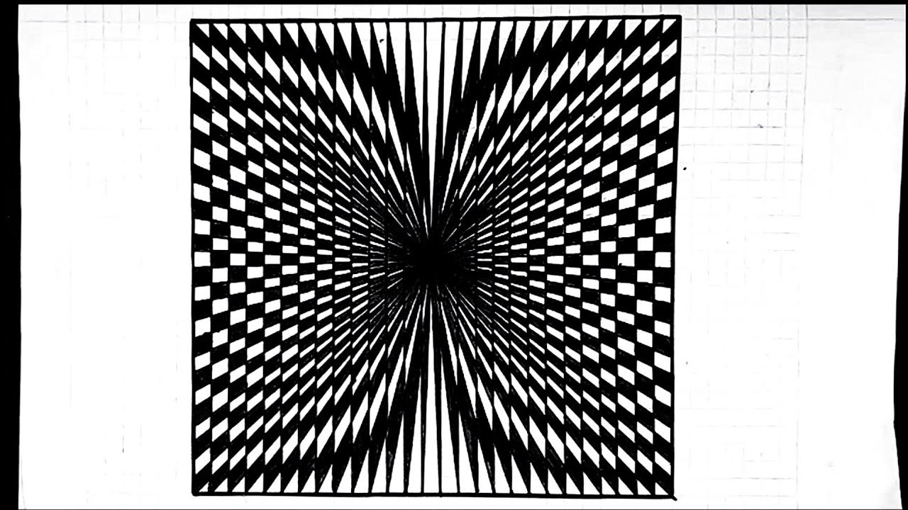 Optical Art 😍 How to draw optical illusion art || Geometric art #001 ...