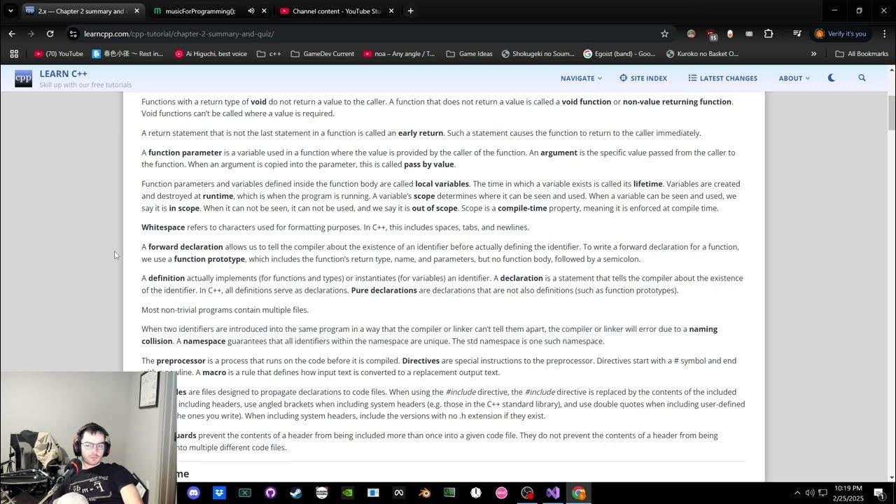 raw c++ learning - summary of functions, multiple-file programs, preprocessor, and headers - YouTube