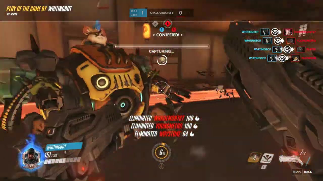 Overwatch | Reaper puts the team up on his back - YouTube