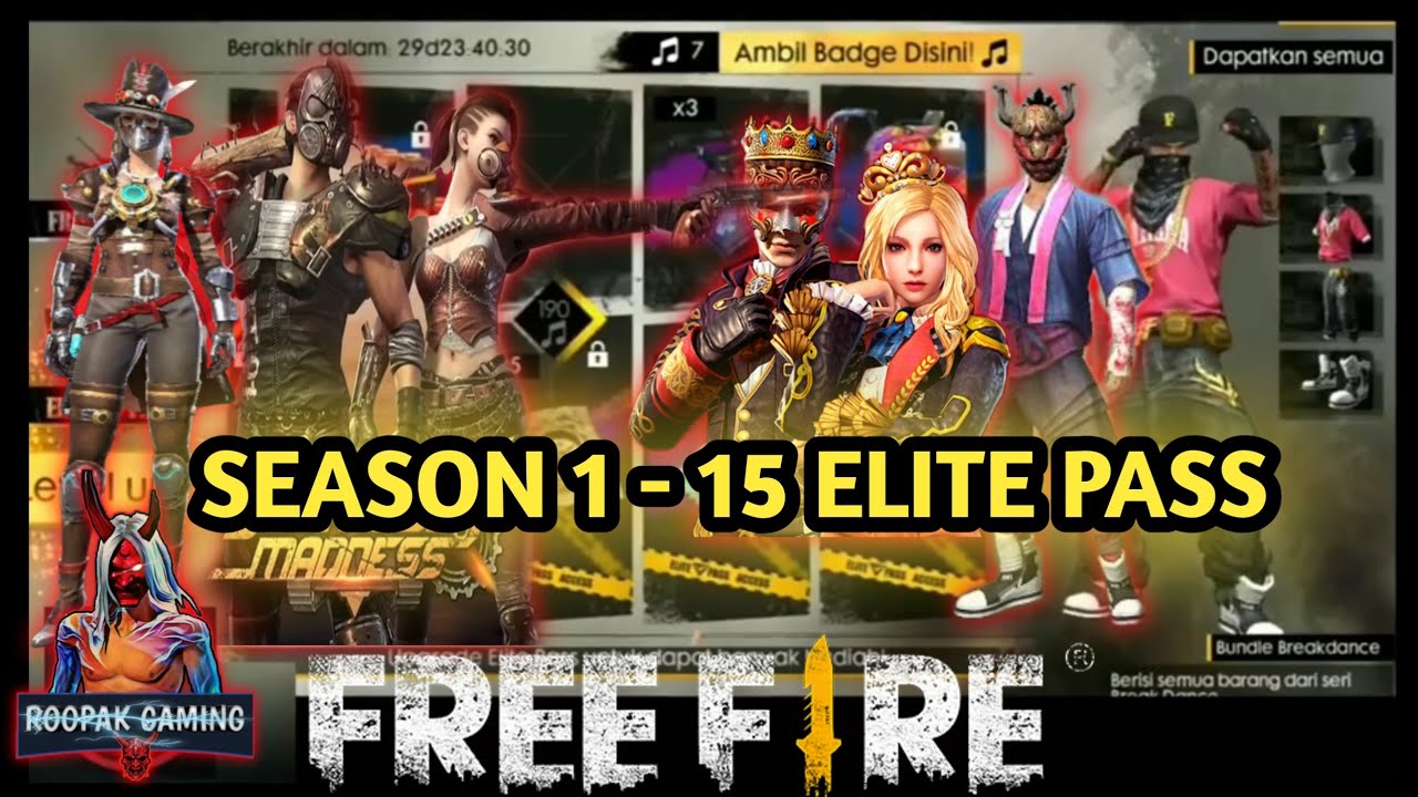 Season 1-15 all Elite pass collection. Best Elite pass collections ...