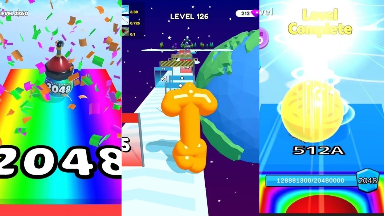 Satisfying Max Levels Ball Run 2048 gameplay Ball Merge Man Runner 3D ...
