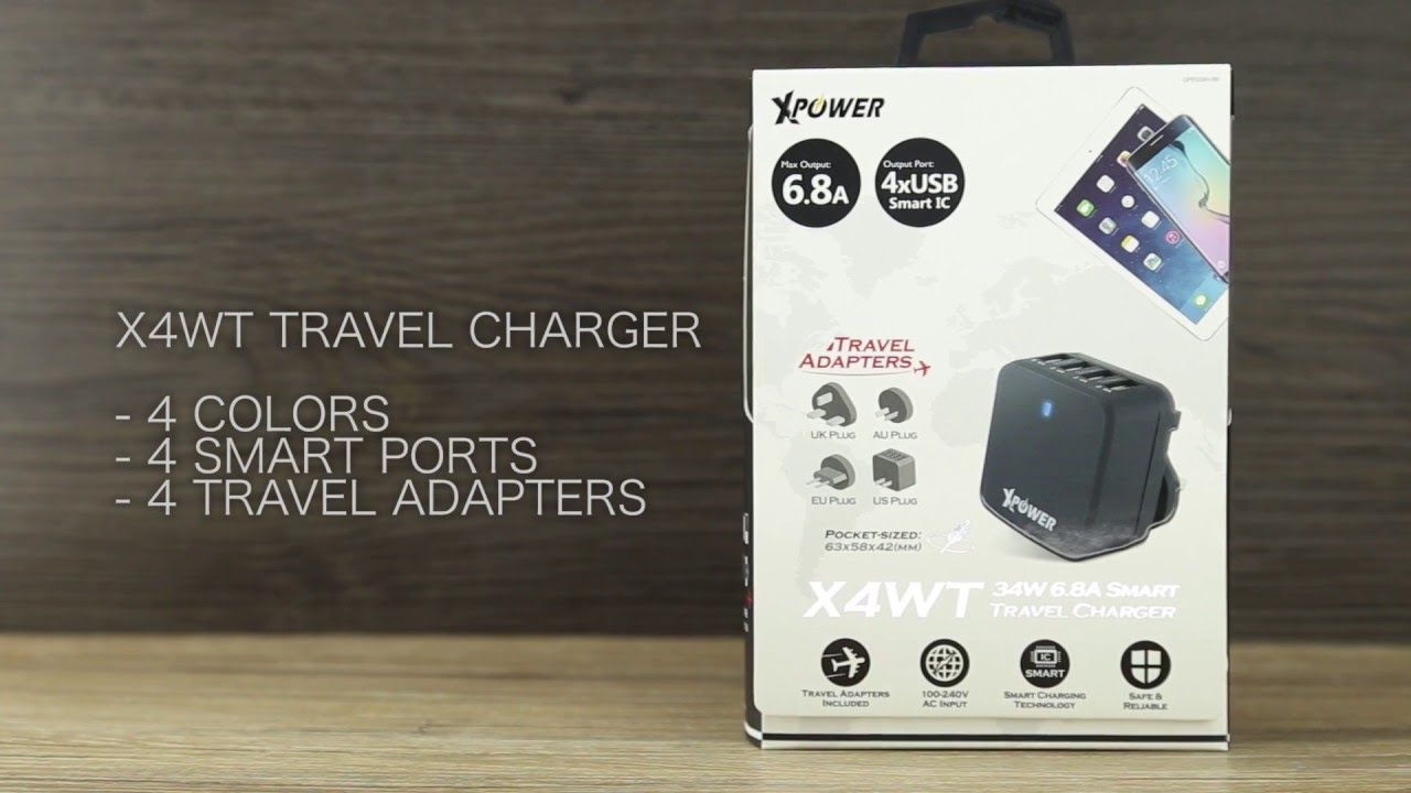 XPOWER SMART TRAVEL CHARGER X4WT - YouTube