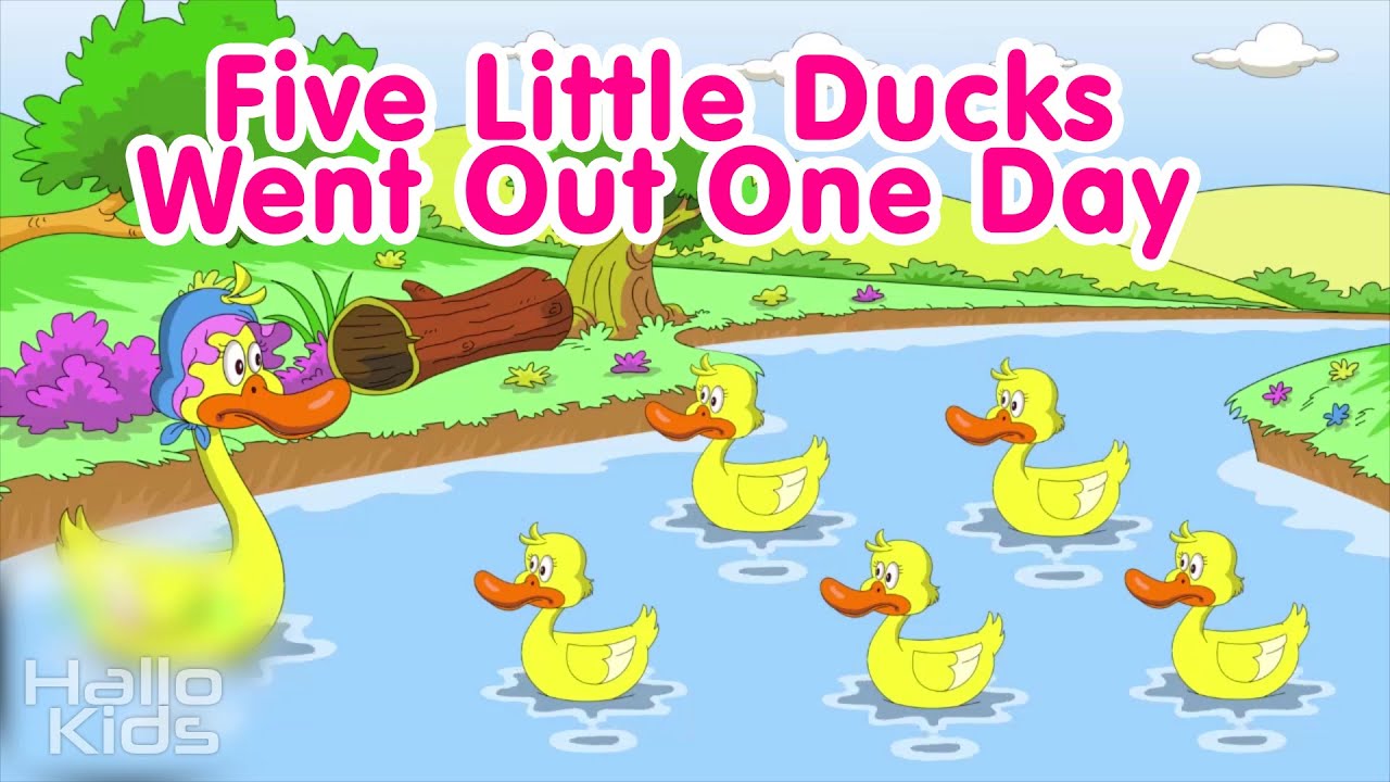 Five Little Duck Went Out One Day | Nursery Rhyme for Kids | Hallo Kids ...