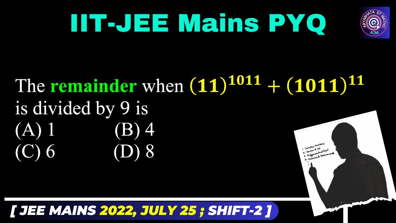 remainder when (11)^1011+(1011)^11 is divided by 9 | Binomial theorem ...