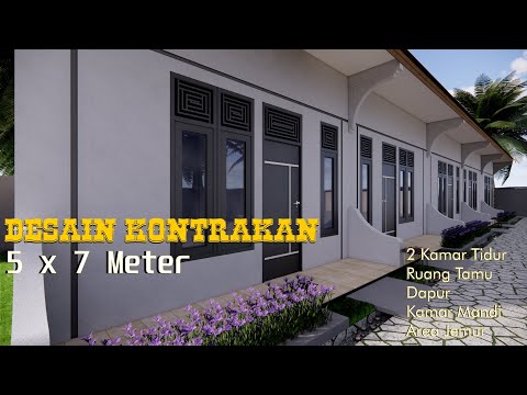DESAIN KONTRAKAN 5 X 7 METER . 2 KAMAR TIDUR .