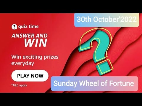 Amazon Daily Quiz Time Answers 30 October 2022 l Daily Spin & Win l ...