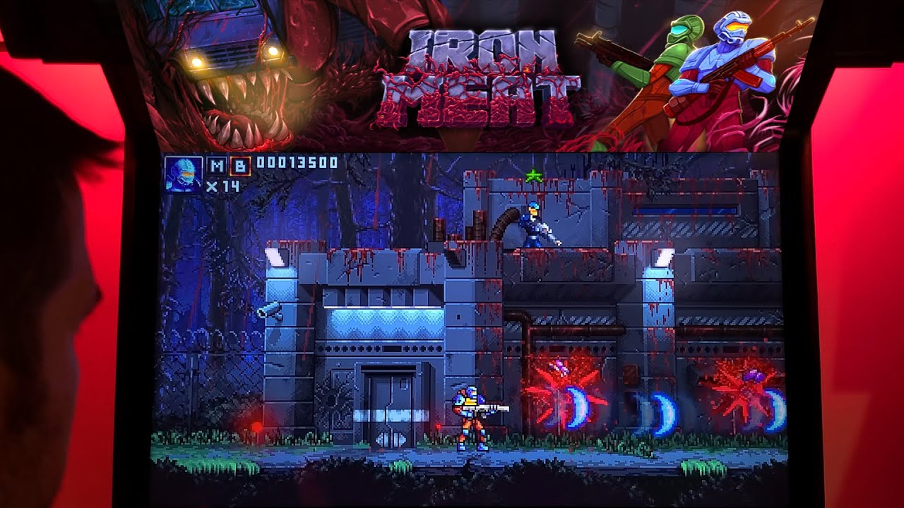 Iron Meat Demo Arcade Cabinet Gameplay w/ Hypermarquee - YouTube