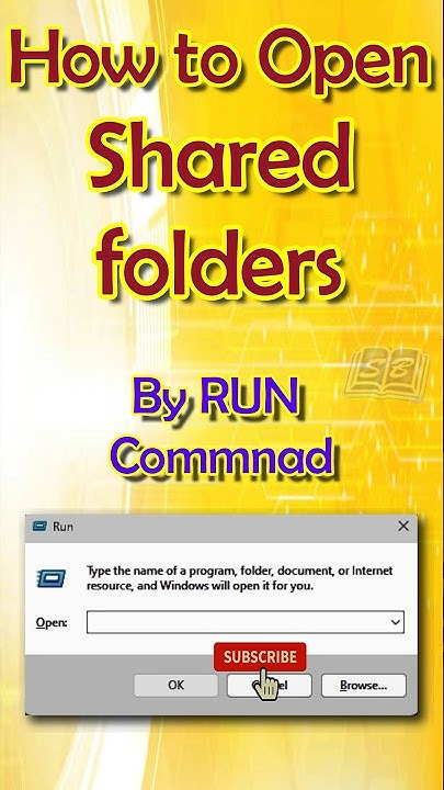 How to open Shared folders by run command #shorts - YouTube
