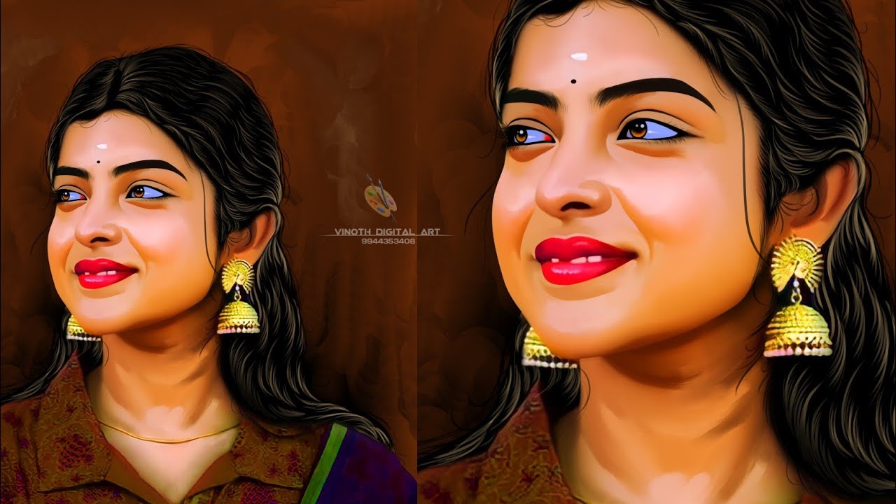 yuvasri digital painting tutorial vinoth digital art - YouTube