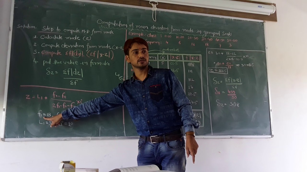 Mean deviation from mode in continuous series - YouTube