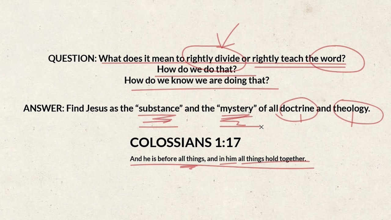 2 Timothy 2:15 | How To Rightly Divide The Word Of Truth (Part 1 of 2 ...