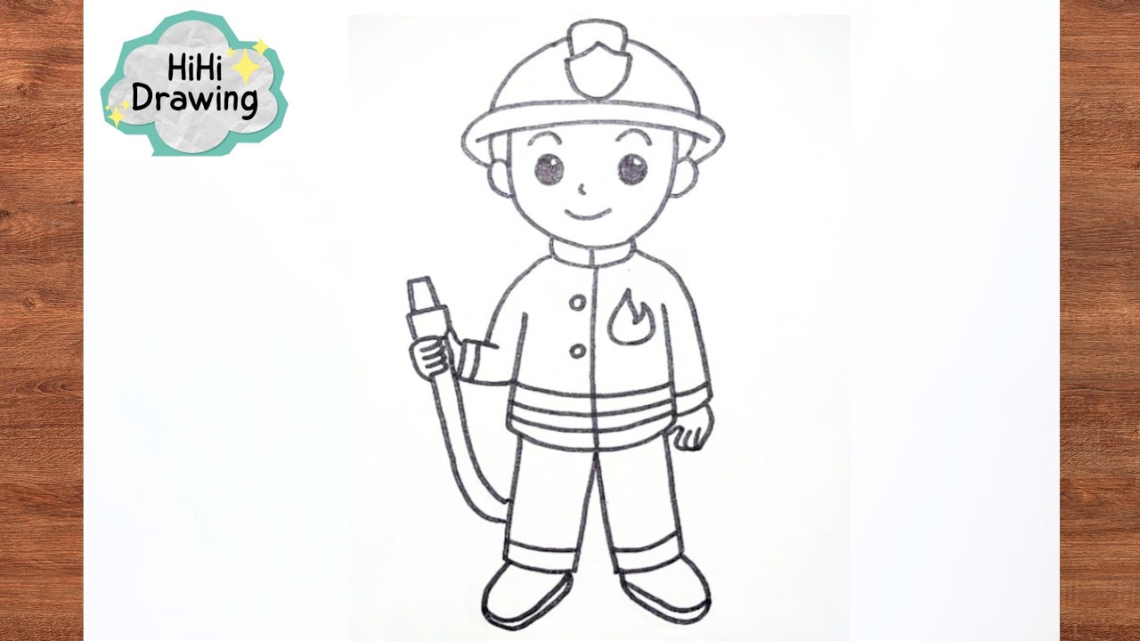 How to Draw a Firefighter | Easy Drawing Step by Step - YouTube