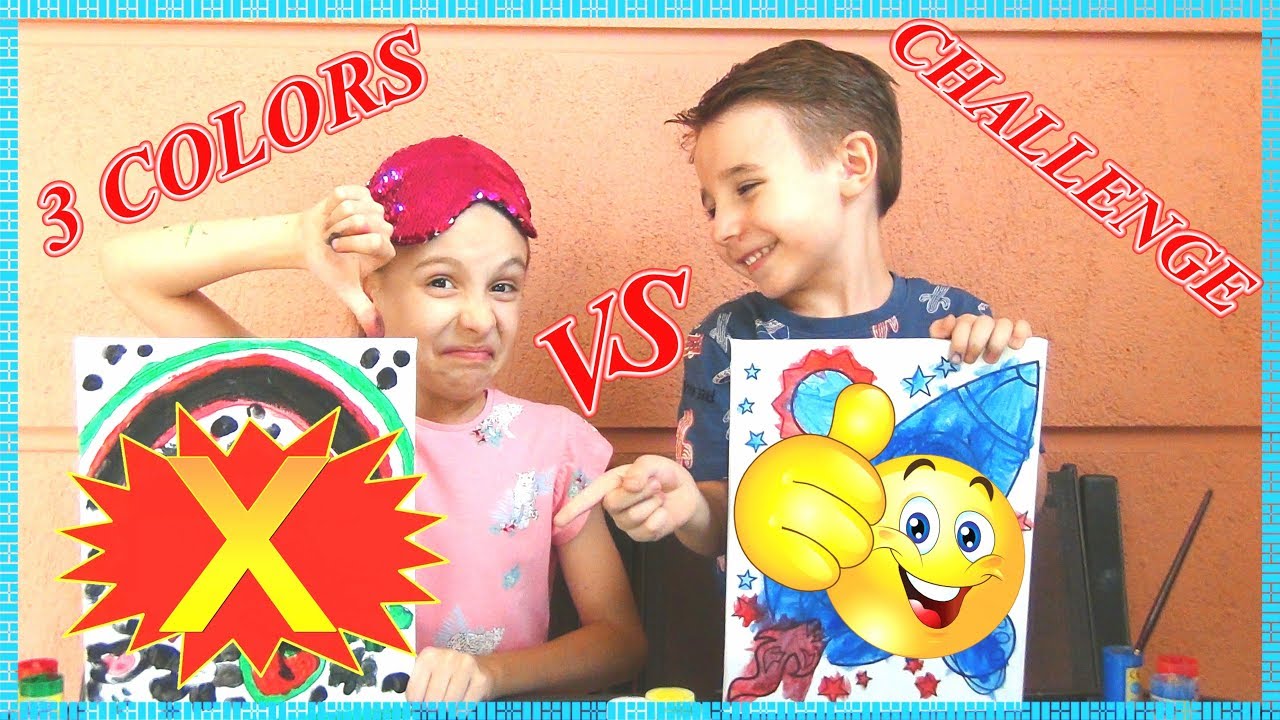 3 COLORS OF PAINT CHALLENGE!3 Χρώματα Challenge! Princess Tonia Vlog ...