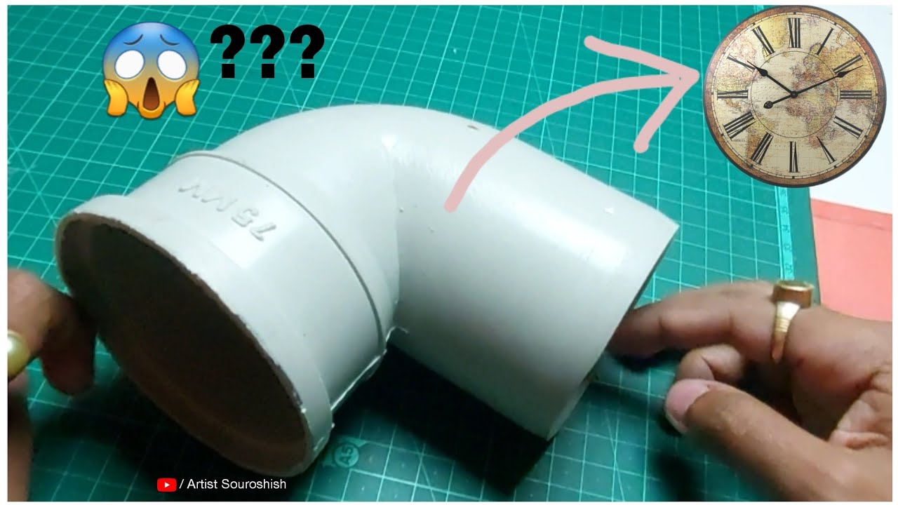PVC Pipe To Clock | Easy Clock Making At Home | Artist Souroshish - YouTube