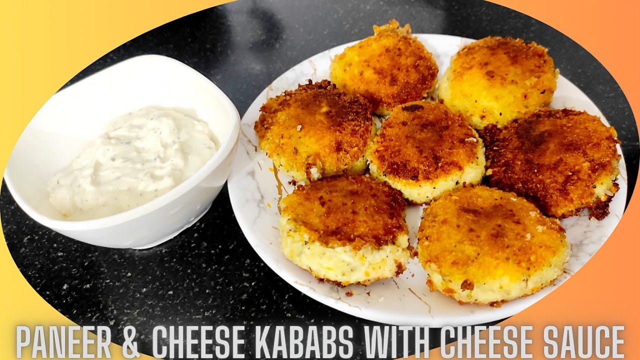 Crispy Paneer & Cheese Kababs With Cheese Sauce Recipe | Best Veg Kebab ...