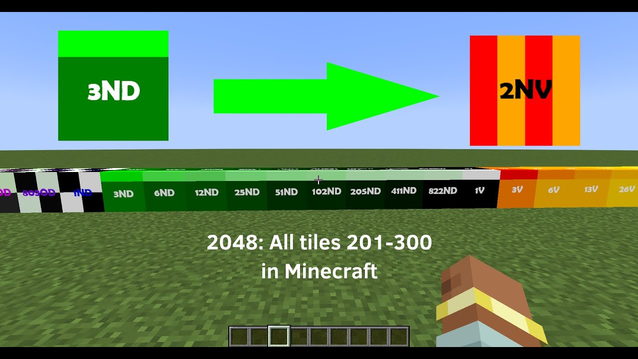 2048 All tiles 201-300 in Minecraft (Part 2, JDYT's remix) - YouTube
