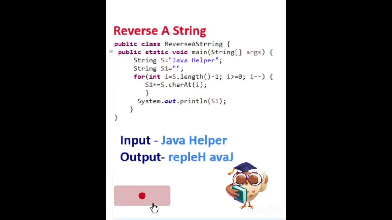 Reverse A String #java #coding #javapractice #javastring #fyp - YouTube