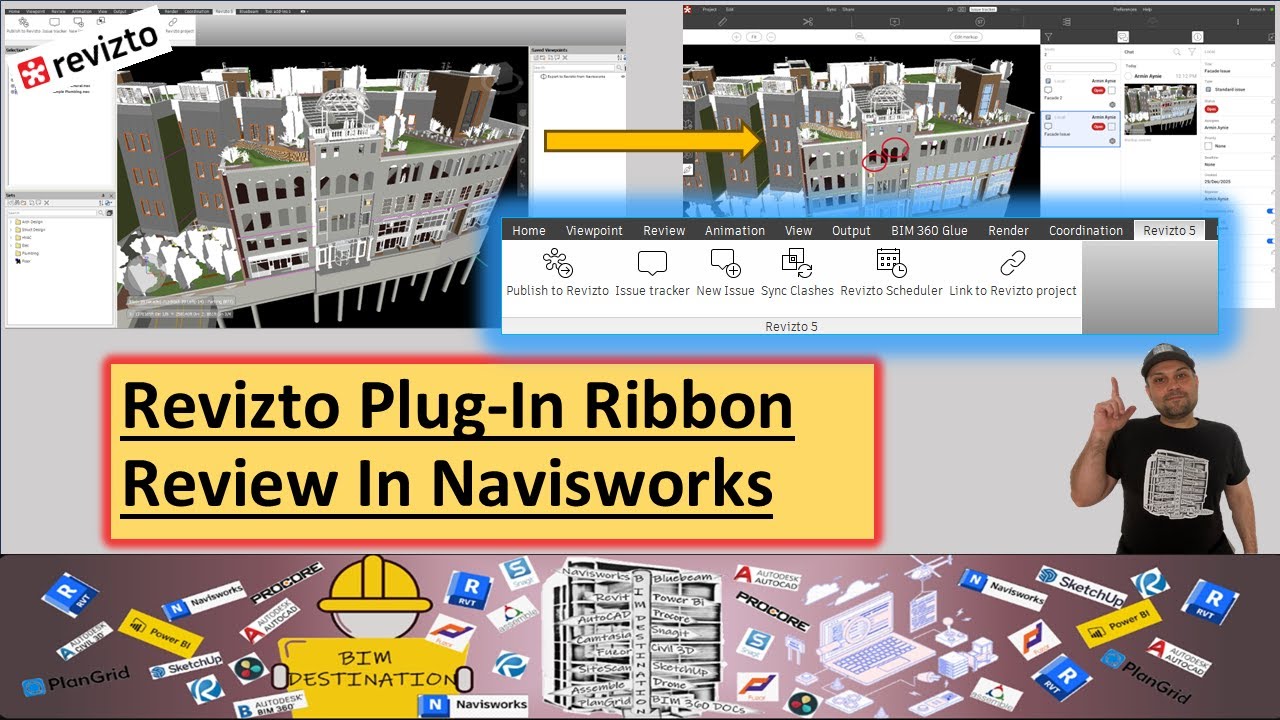 Revizto Ribbon in Navisworks | Export & Sync Models, Issues & Clashes ...