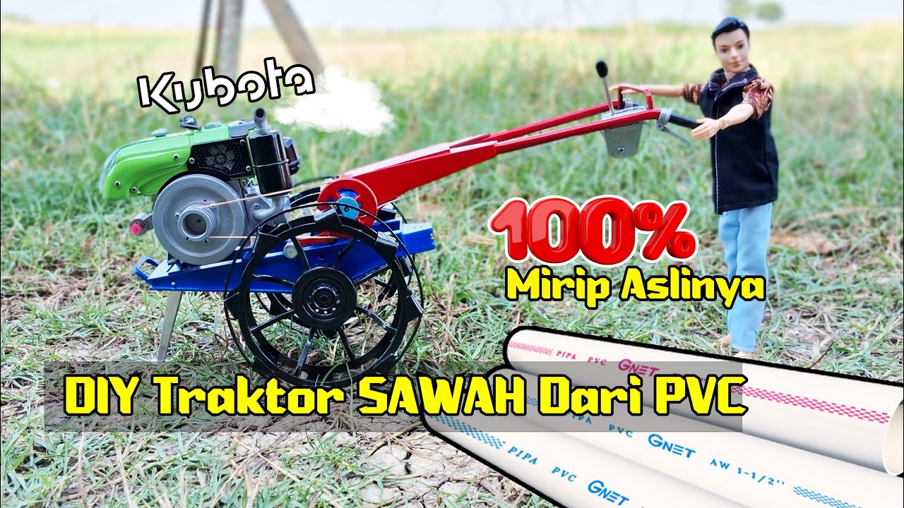 Cara Mudah Membuat Miniatur Traktor Sawah Sendiri memakai Mesin Diesel ...