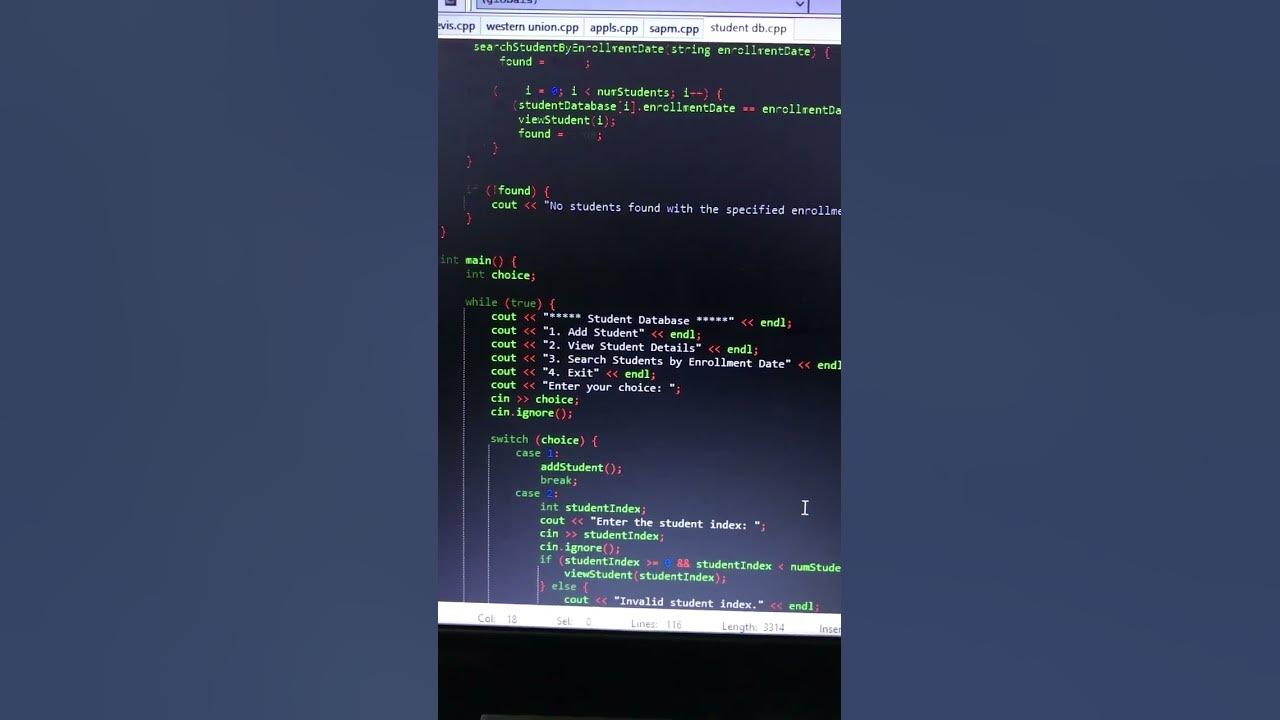 student database access c++ #codelife #codemasters #codinglife # ... student database access c++ #codelife #codemasters #codinglife # ...
