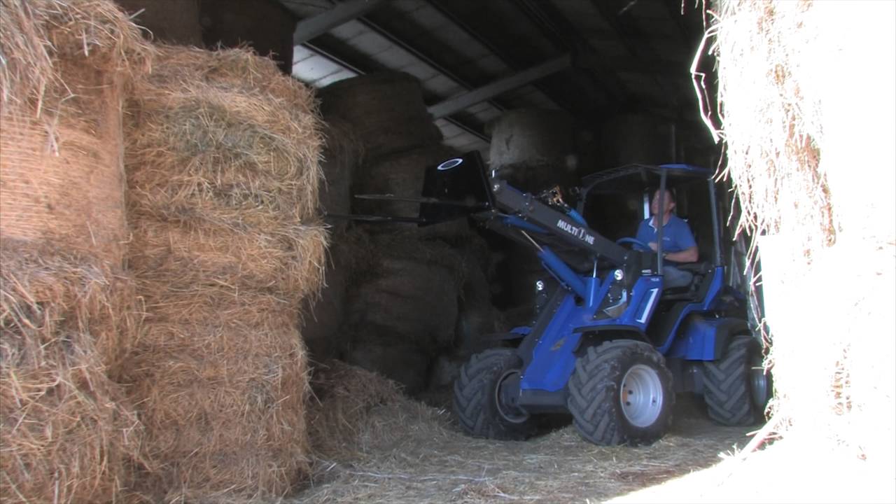 Hay Bale Grapple & Bale Fork, attachments for mini loaders MultiOne ...