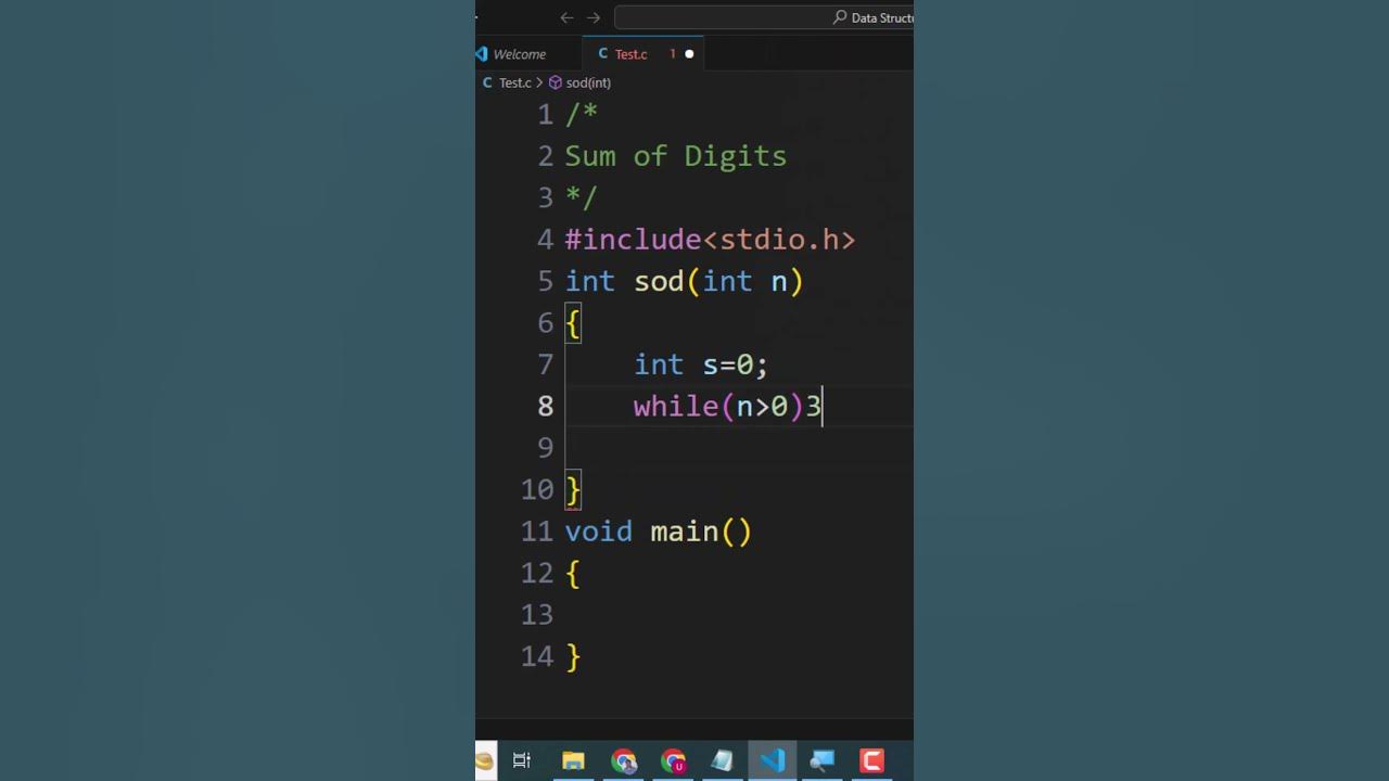 Sum of Digits in C Language | TCS | Infosys | #interview #placement #c #ccode #learnc #google ...