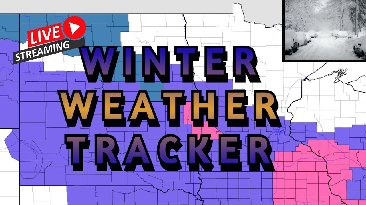 LIVE! WINTER STORM TRACKER FOR DAKOTAS AND MINNESOTA - YouTube