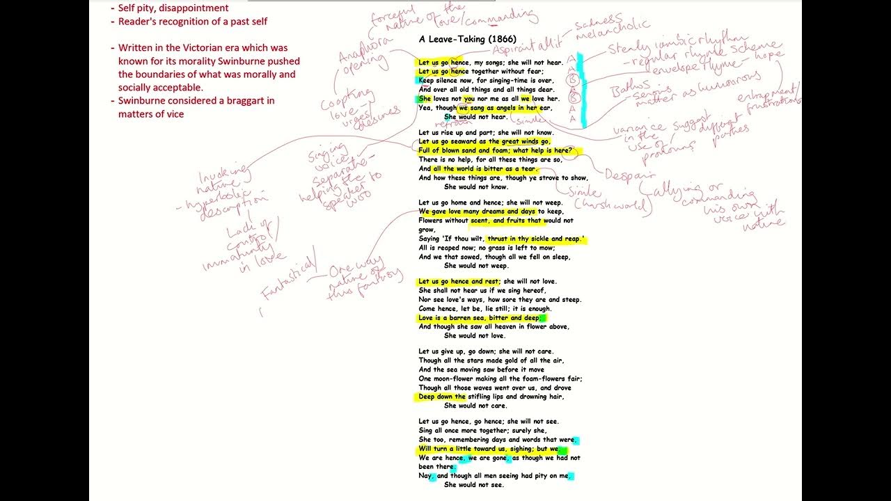 A Leave Taking - Algernon Charles Swinburne - CIE English Literature ...