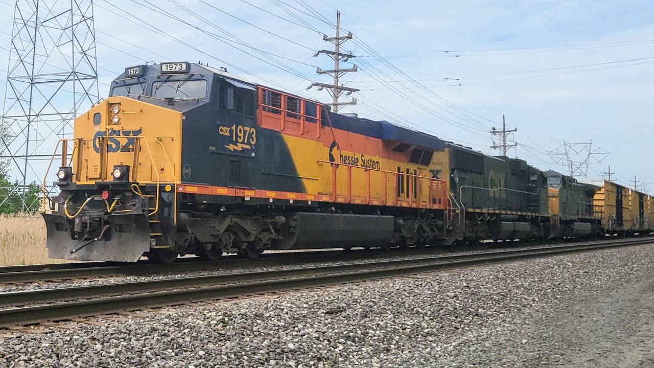 CSX Chessie Heritage ES44AH #1973, SD70MAC #4532 & AC4400CW #364 ...