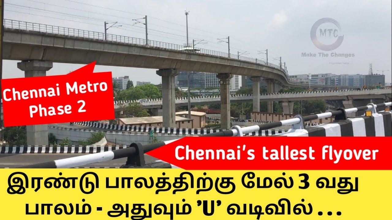 Tallest flyover in chennai | triple decker flyover | Chennai metro ...