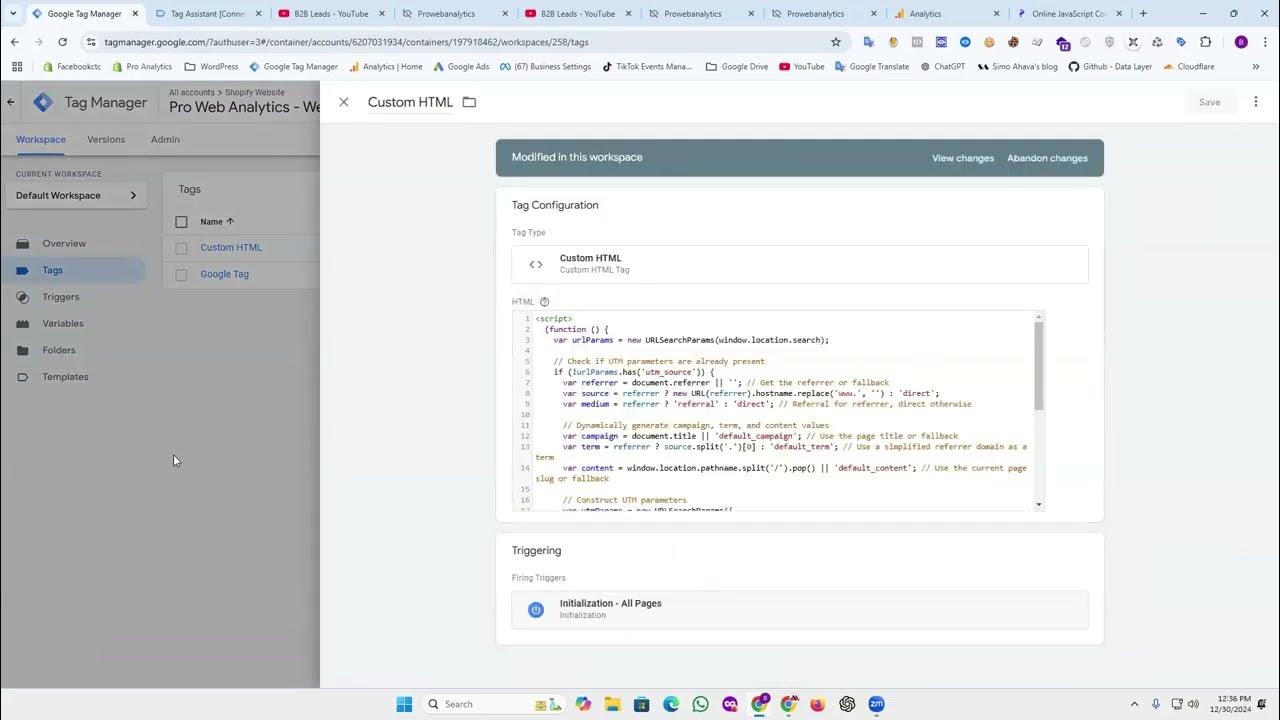 How to add UTM Parameters Manually Website URL Without Ads By Javascript Code in Google Tag ...