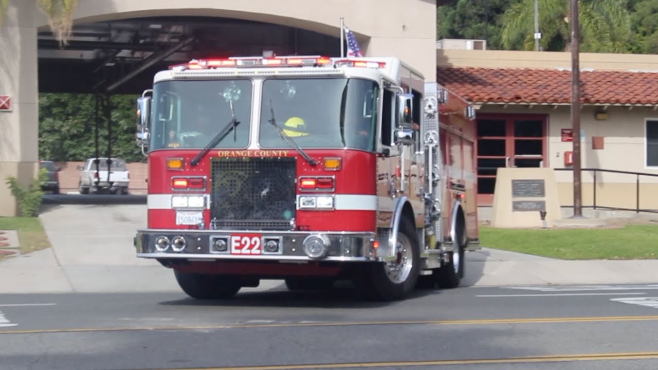 OCFA Engine 22 responding - YouTube