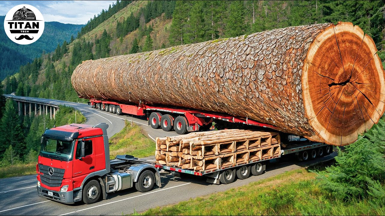 Extreme Dangerous Big Logging Wood Truck Driving Skill | Fastest ...