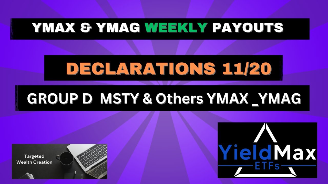 YIELDMAX GROUP D DECLARATIONS MSTY YQQQ AMZY APLY AIYY DISO SQY SMCY ...