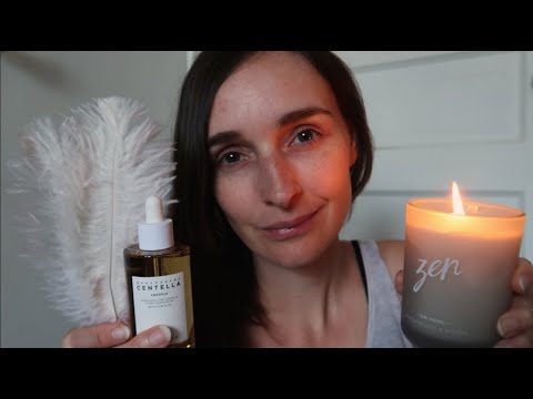 ASMR Facial Treatment ~ Cleansing + Pampering + Feather Touching ~ Soft ...