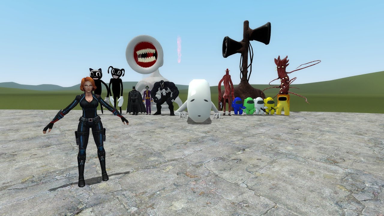 BLACK WIDOW VS TREVOR HENDERSON CREATURES!!! Garrys Mod Sand Box - YouTube