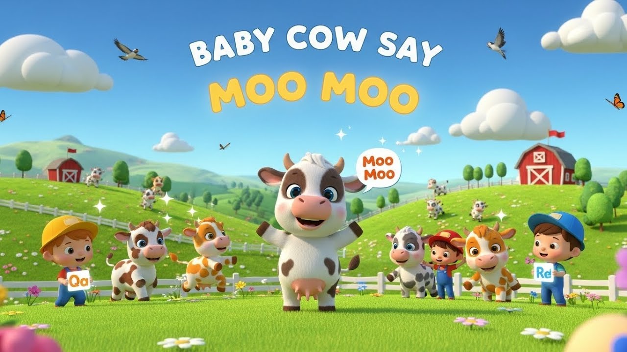 Baby Cow Say Moo Moo 🐄👶🎵 | Fun Animal Sounds for Kids & Toddlers 🌈 📚 ...