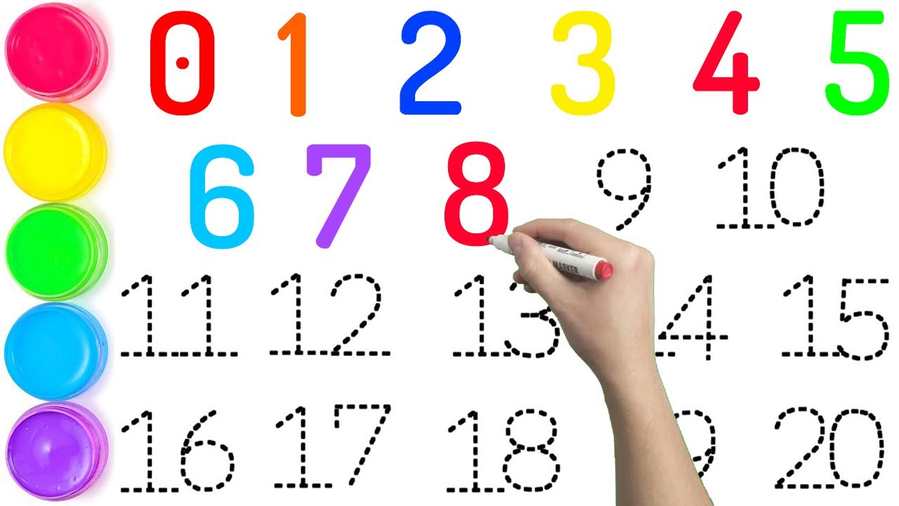 1234567890 | Dotted Tracing Number 1 to 20 for Kids | Coloring Page ...