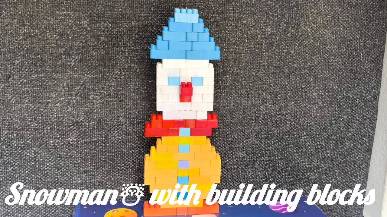 Snowman☃️ with building blocks | Blocks Snowman| Buildingblocks| Kids ...
