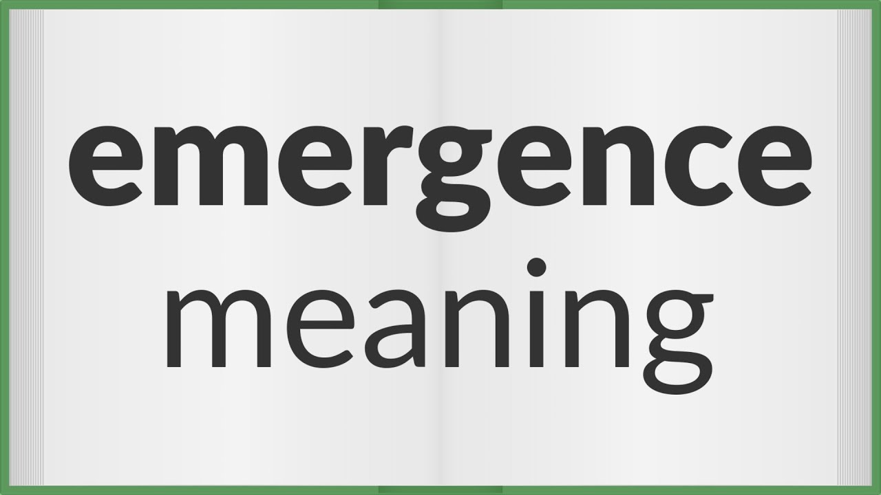 Emergence | meaning of Emergence - YouTube