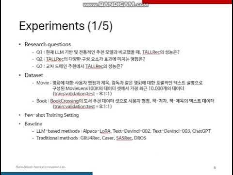 [DS Interface] TALLRec: An Effective and Efficient Tuning Framework to AlignLarge Language Model ...