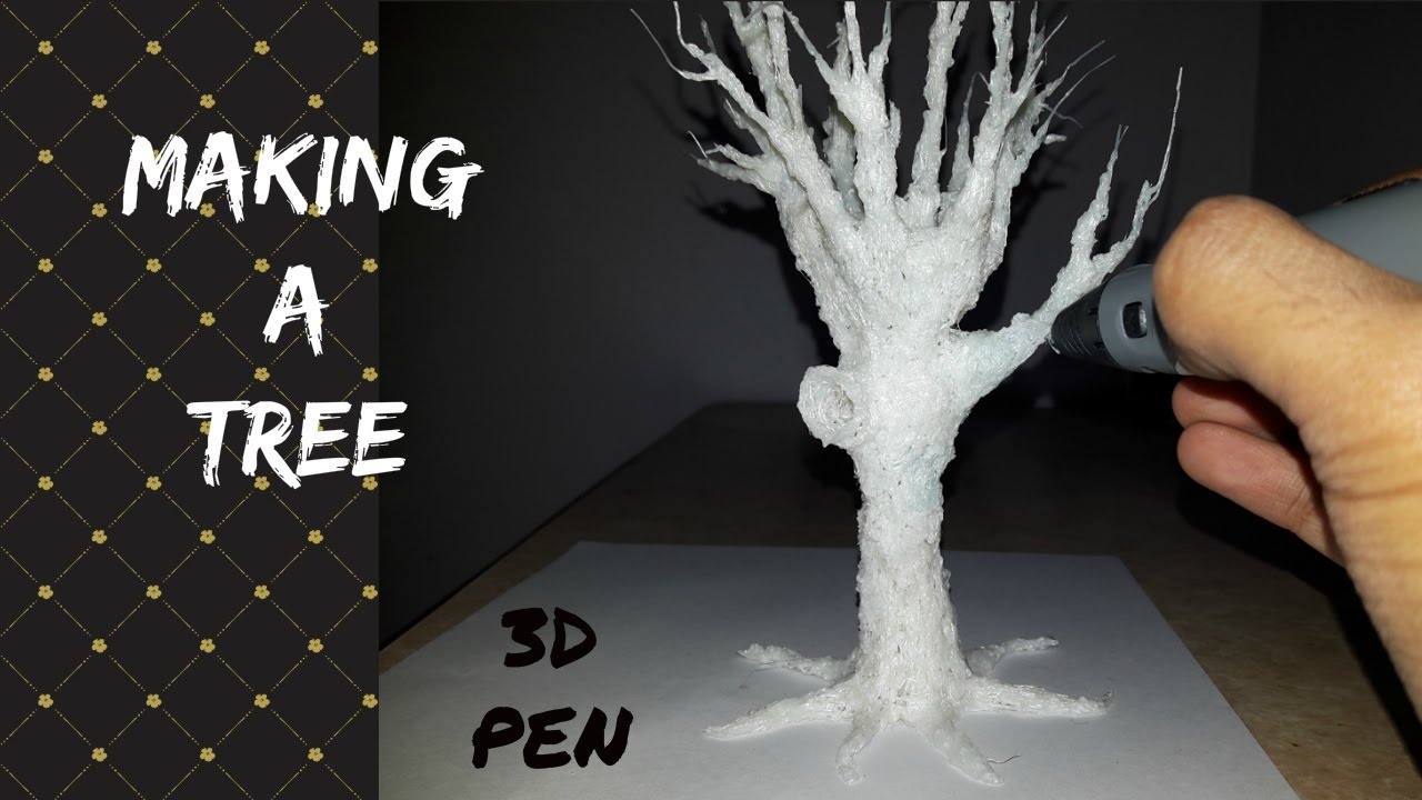 3D pen art making a tree with 3D printing Pen - YouTube