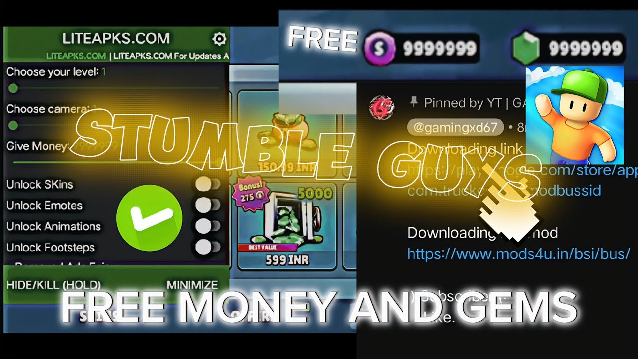 FREE MONEY💰 AND GEMS💎 in stumble guys #stumbleguys v0.50.3 - YouTube