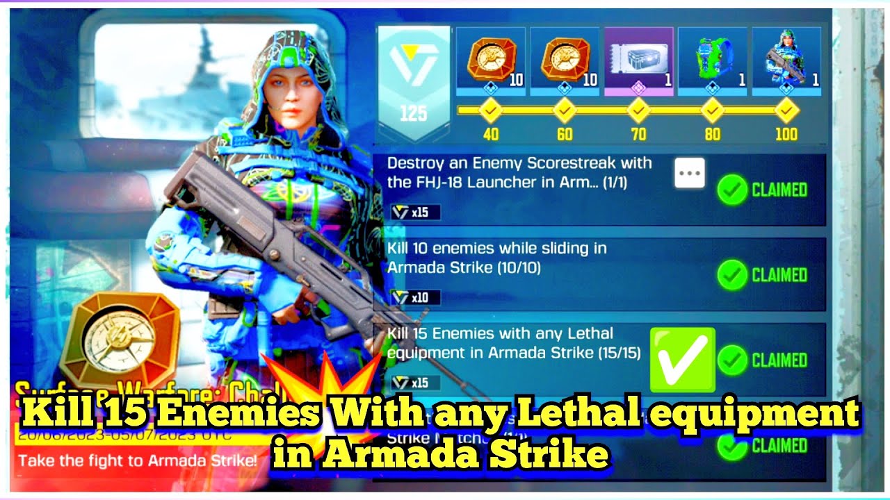 Call Of Duty Mobile Kill 15 Enemies With any Lethal equipment in Armada ...