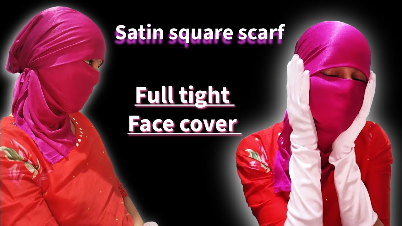 Satin square scarf 🧣/Full tight face cover/satin scarf face cover/# ...