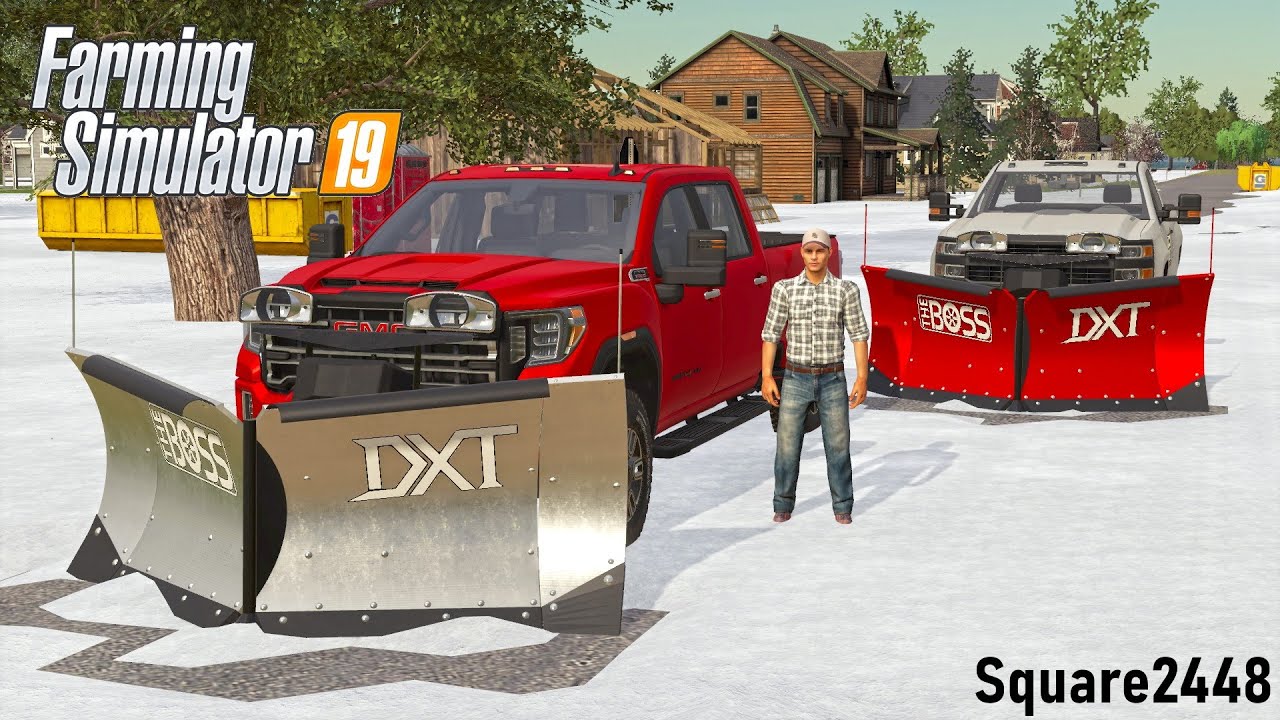 TRUCK GOT STUCK! | 2 PERSON SNOW PLOWING CREW | ROLEPLAY | FARMING ...