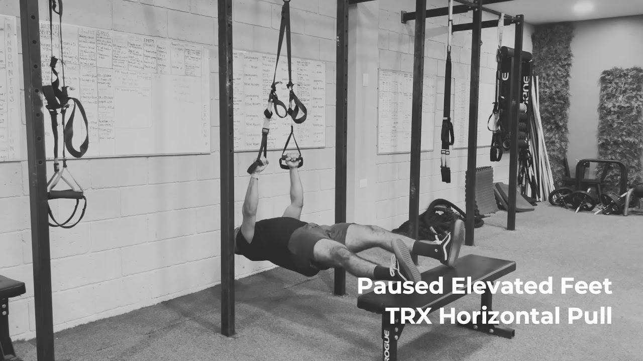 Paused Elevated Feet TRX Horizontal Pull - YouTube